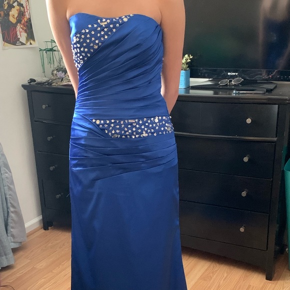 Dresses | Strapless Blue Prom Dress | Poshmark